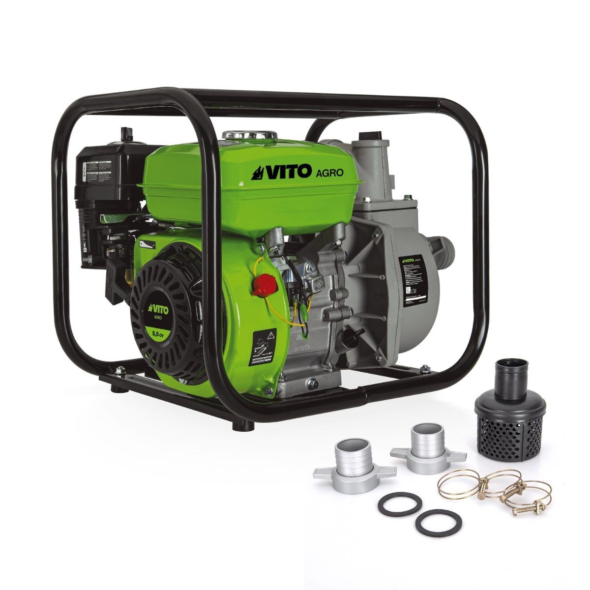 Motopompa a benzina 5,5 HP 163 cm³ Autonomia 3h Portata max 30m³/h ...