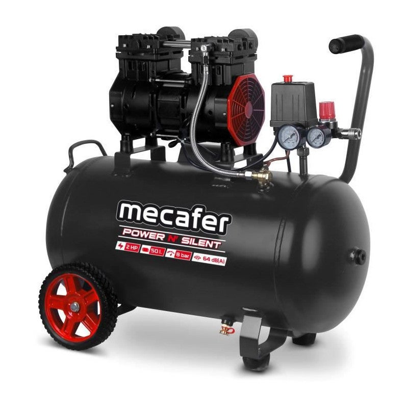 Compresseur powern silent 8bar - 50L - 2HP MECAFER | Leroy Merlin