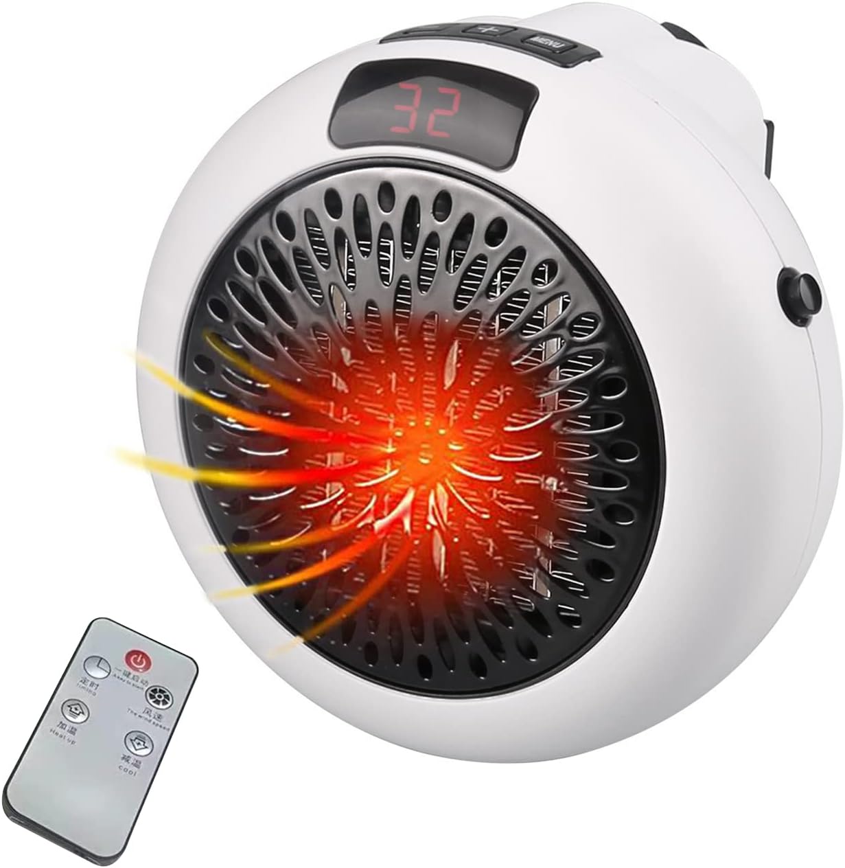 Mini Radiateur Soufflant, Chauffage électrique Avec Température et Minuterie Réglables et ...