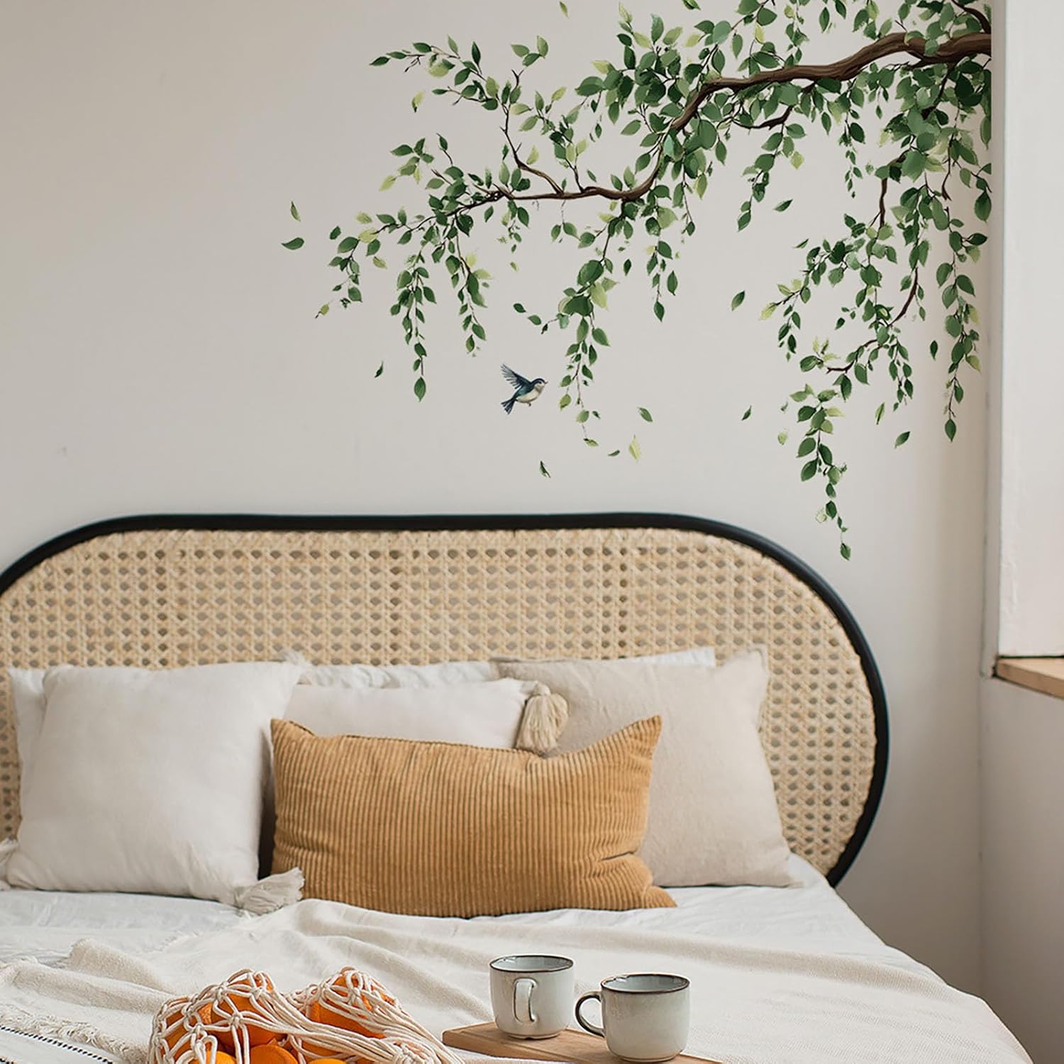Stickers muraux Fleurs en fleurs, Sticker mural Branche d'arbre verte ...