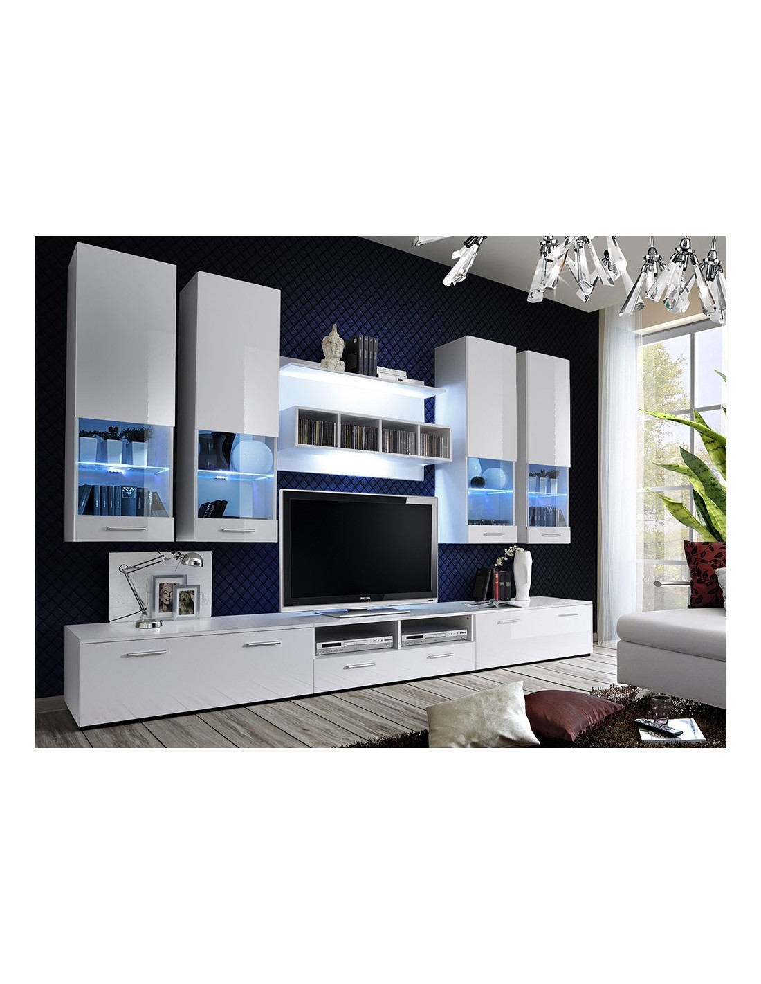 Composition de meubles TV design collection SAGA. Coloris blanc | Leroy Merlin