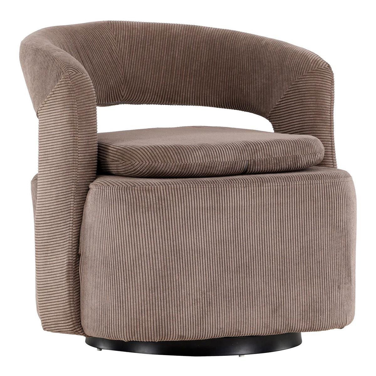 Fauteuil Design en Tissu "Laurel" 75cm Marron | Leroy Merlin