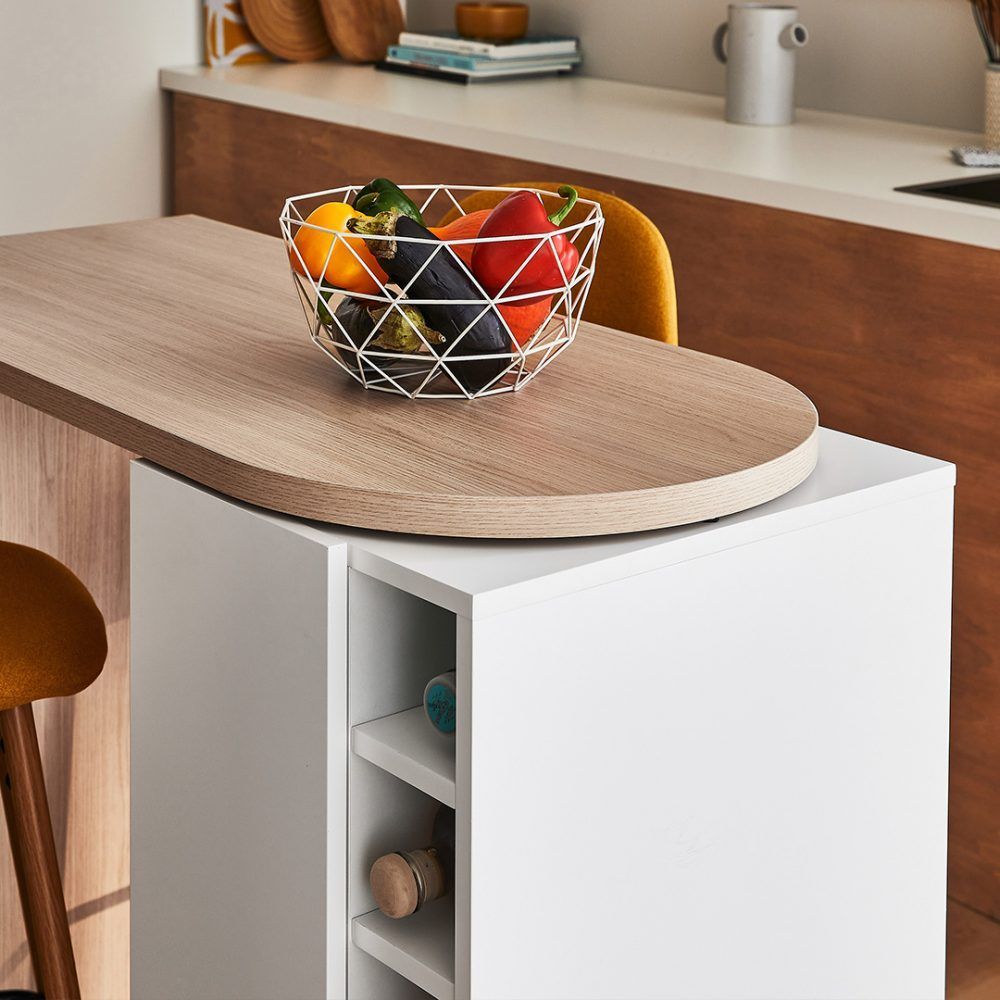 Table îlot bar Roll--Chêne/Noir | Leroy Merlin