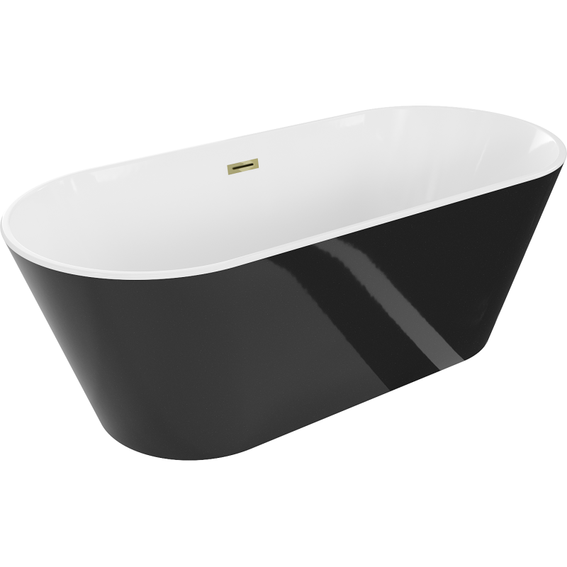 Baignoire autoportante Mexen Flavia 150 x 75 cm, blanche/noire, douche ...