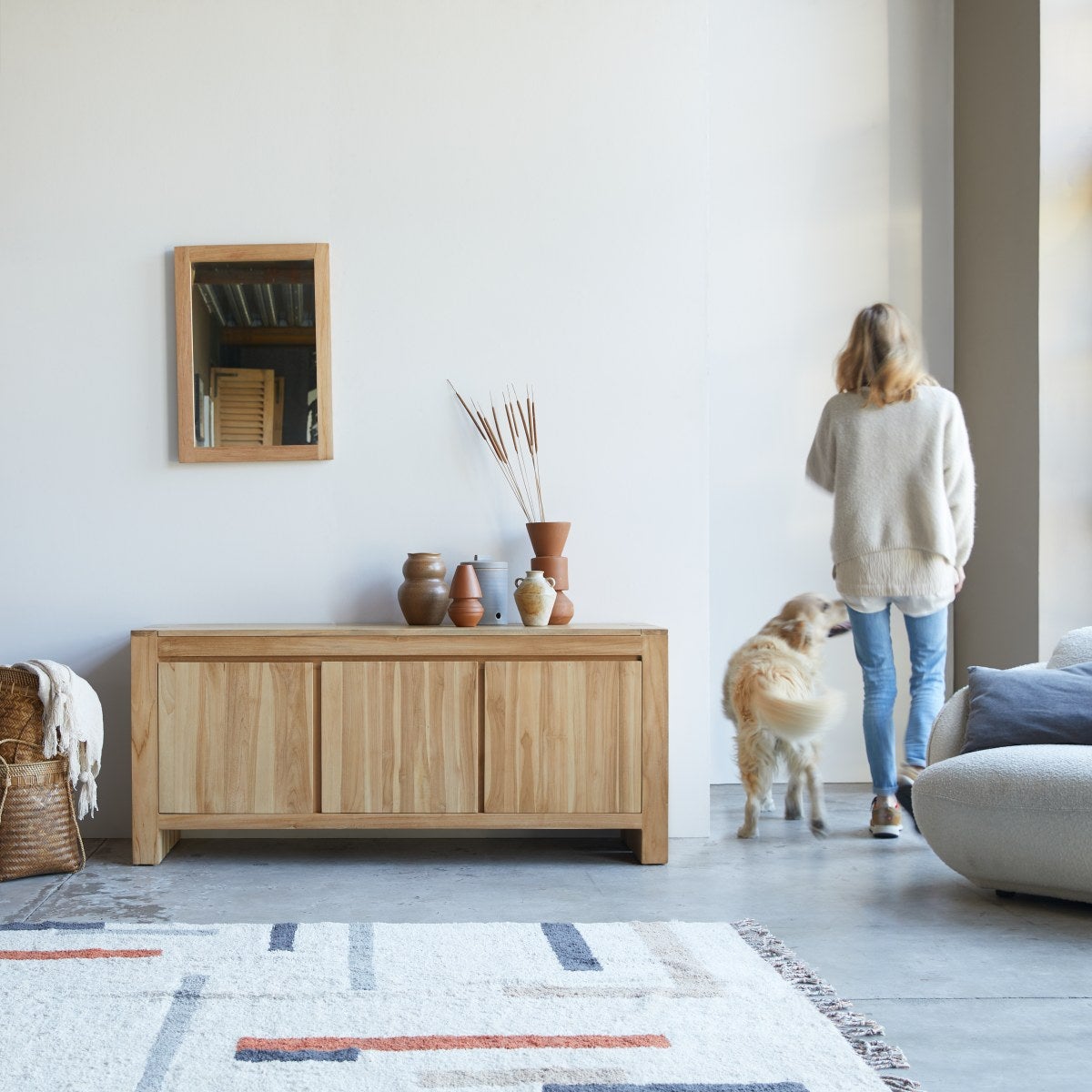 Tikamoon Buffet en bois de teck massif Eden 160 cm | Leroy Merlin