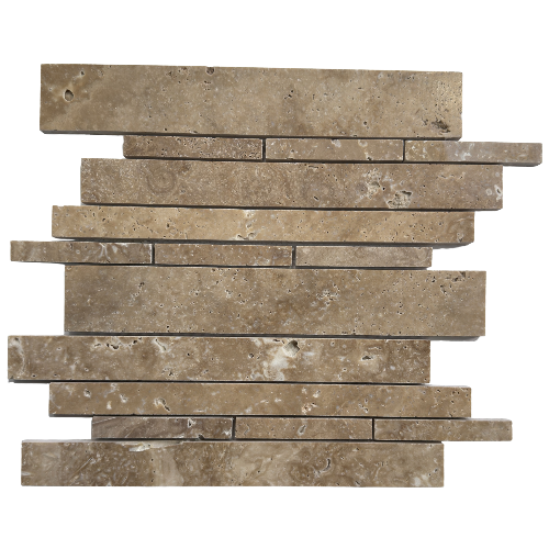 Albedo Pierre - Mosaico de Travertino Noce Relleno y Afilado - Estripes ...