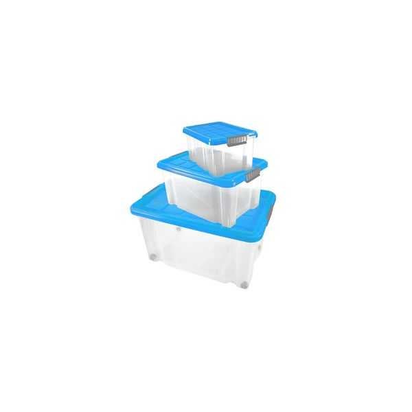 Lot de 3 Boîtes de Rangement empilable avec Couvercle | Leroy Merlin