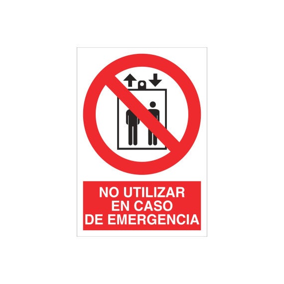 Señal de prohibición que indica No usar en caso de emergencia ...