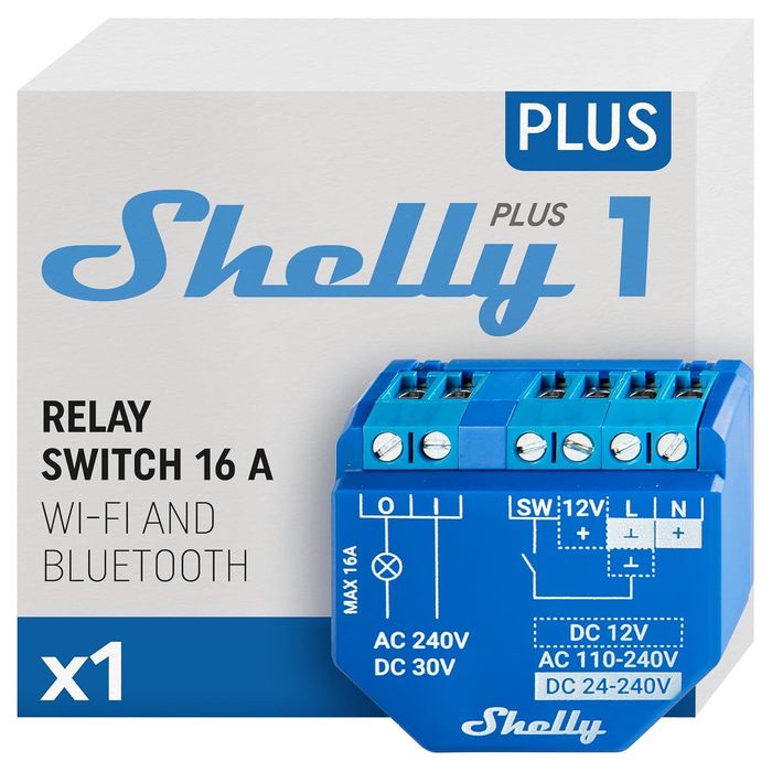Shelly Plus 1 - Relais interrupteur connecté - 16A - Wi-Fi&Bluetooth ...