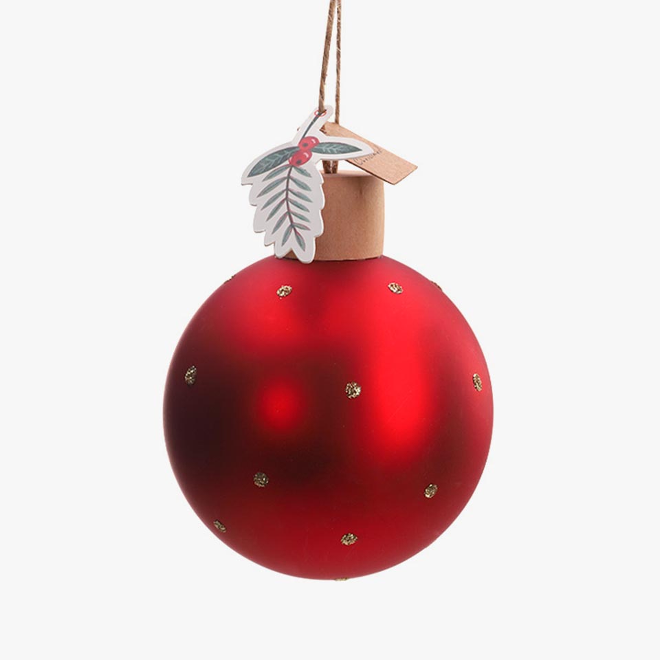 Boule de Noël RED FLAKES D. 8 cm | Leroy Merlin