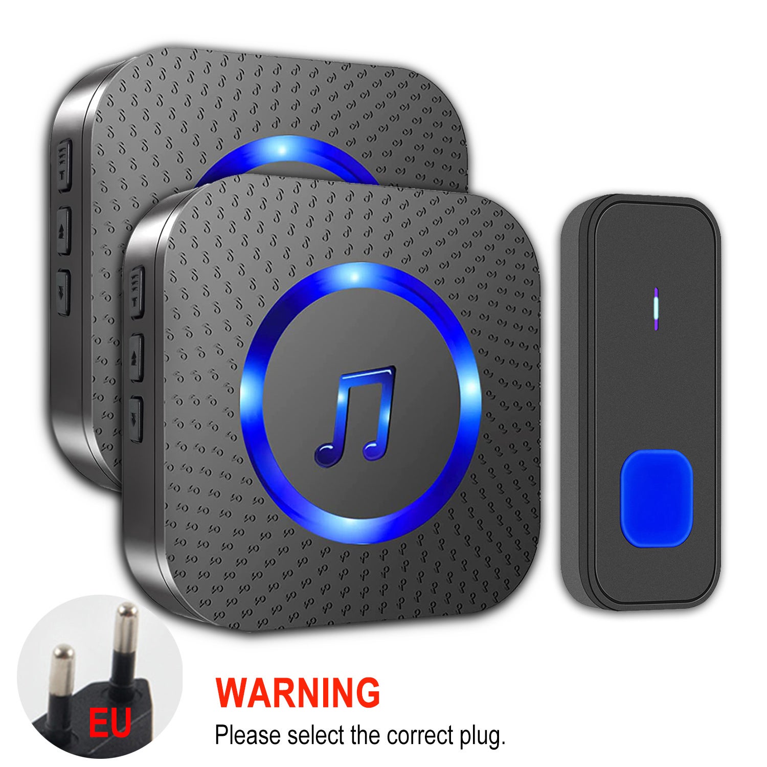 Sonnette extérieure sans fil, portée de 400 m, avec flash LED, 55 ...