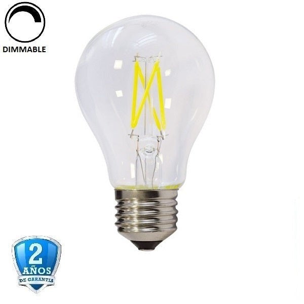 Ampoule LED Dimmable E27 A60 4W équivalent à 48W - Blanc Chaud 2800K ...