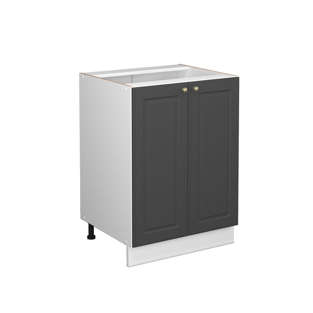 Vicco Meuble Bas De Cuisine Fame Line Anthracite Orblanc 60 Cm Pt Marbre Leroy Merlin