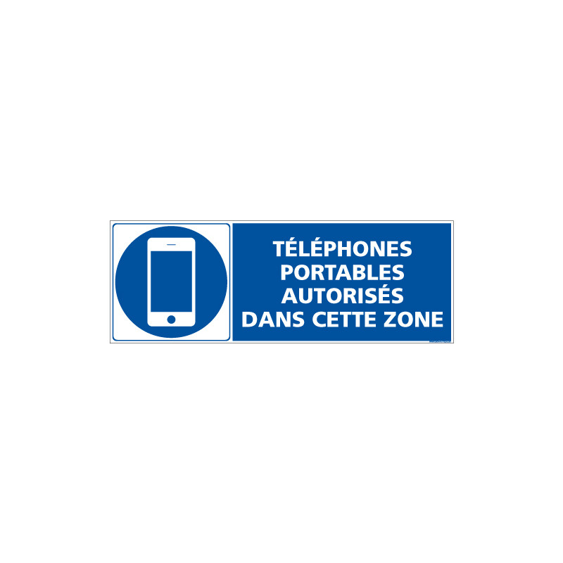 PANNEAU TELEPHONES PORTABLES AUTORISES DANS CETTE ZONE (E0679) 700 x ...
