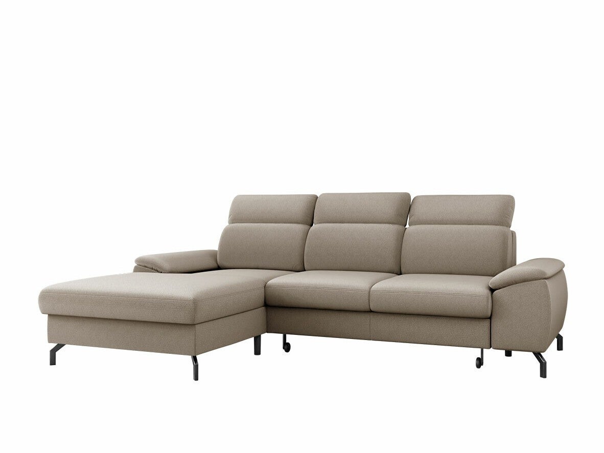 Sofá rinconero Frisco 101, De color marrón claro, Función de descanso ...