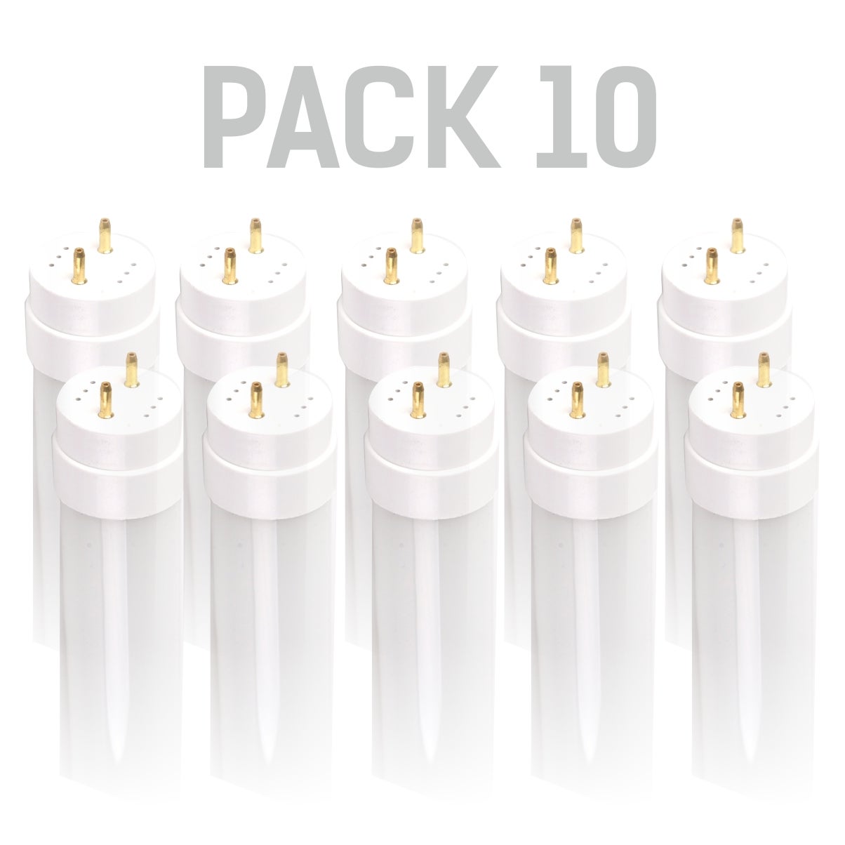 Pack x10 LED Tube T8 ECO Silver Electronics 9W 589mm 4000K 900lm opal ...