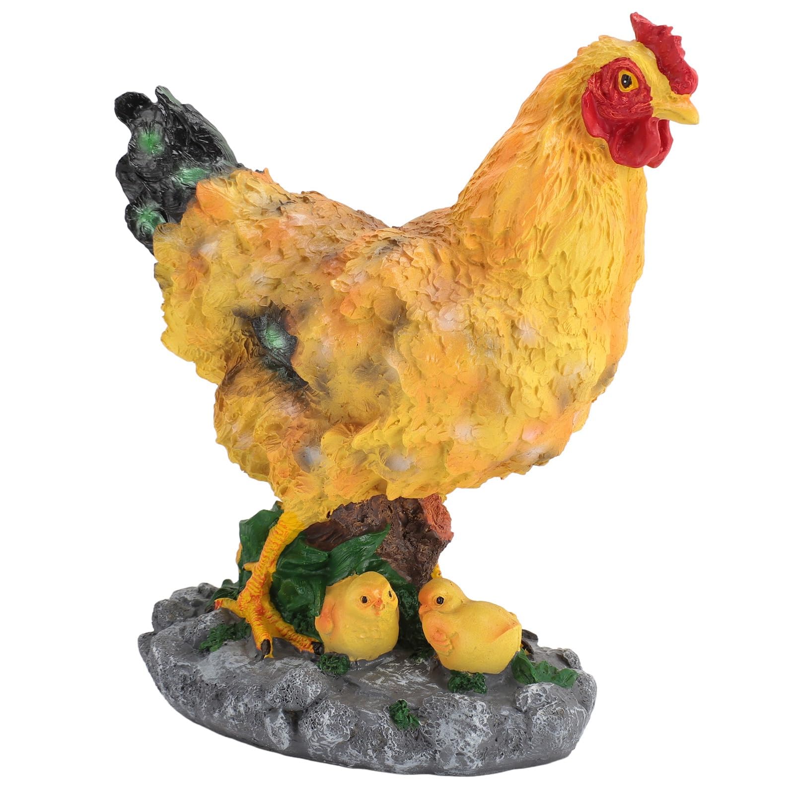 Estatua de gallina para jardín, pollitos pequeños, accesorios de hada ...