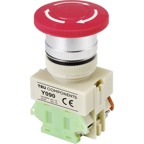 TRU COMPONENTS Y090 Arrêt durgence 5 A 1 NF (R) IP40 1 pc(s) | Leroy Merlin