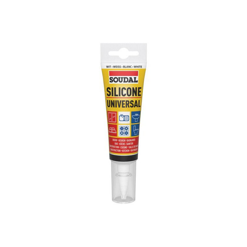 Silicone universel - Mastic silicone acétique universel - Soudal - 80 ml Transparent | Leroy Merlin