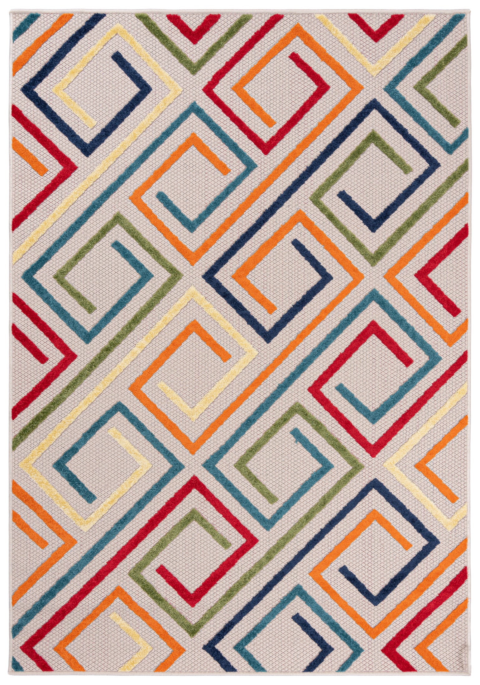 Tapis rectangulaire d'intérieur/extérieur Aventura EC95A Mazovia, motif ...