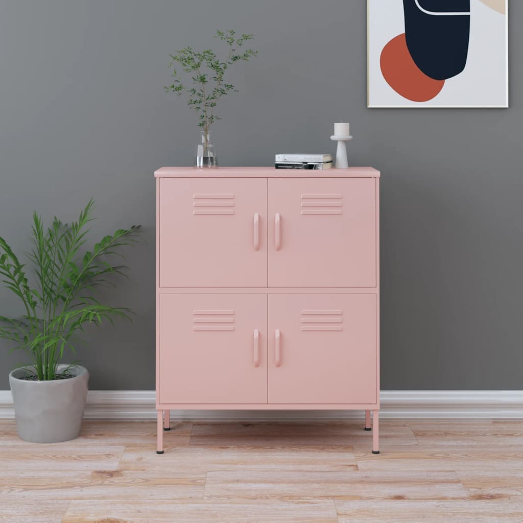 Armoire de rangement | Meuble de rangement Rose 80x35x101,5 cm Acier ...