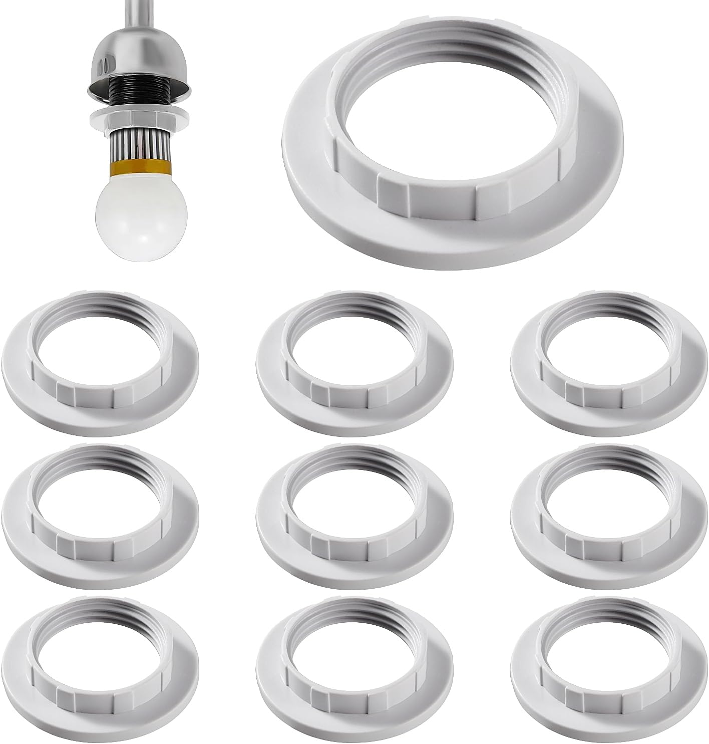 10 anillos de rosca E14 para pantalla de lámpara, anillo convertidor de ...