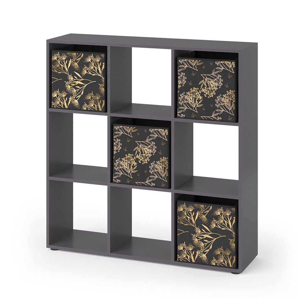 Vicco Meuble de rangement cube Nove, Noir, 104x108cm avec 4 boîtes ...