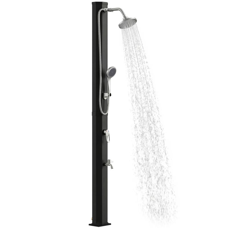 Douche solaire 35 L, protection antigel, 2 pommeaux de douche, robinet ...