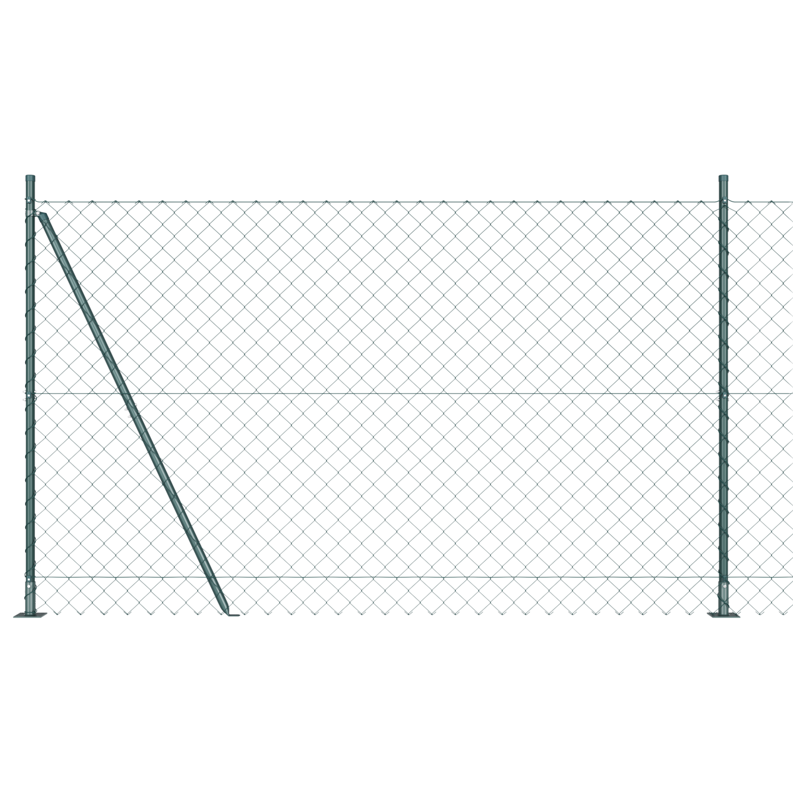 VidaXL Juego de postes de cerca Plateado 10 x 1.5 m Acero Galvanizado ...