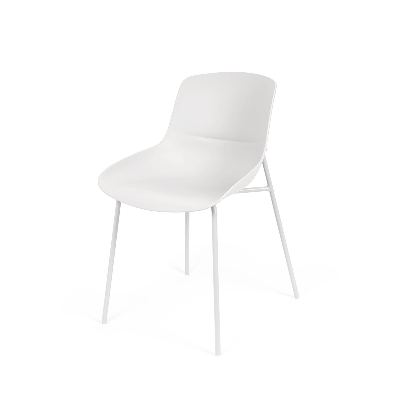 Silla Darcy color blanco asiento de polipropileno y patas metalicas ...