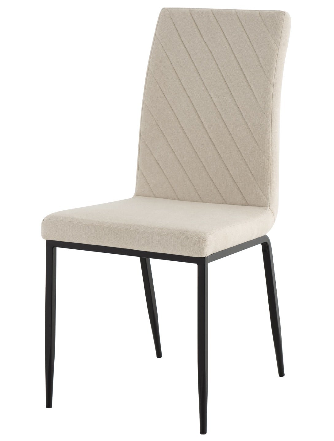 Chaise confort Teva – Tissu matelassé et pieds métal noir pour ...