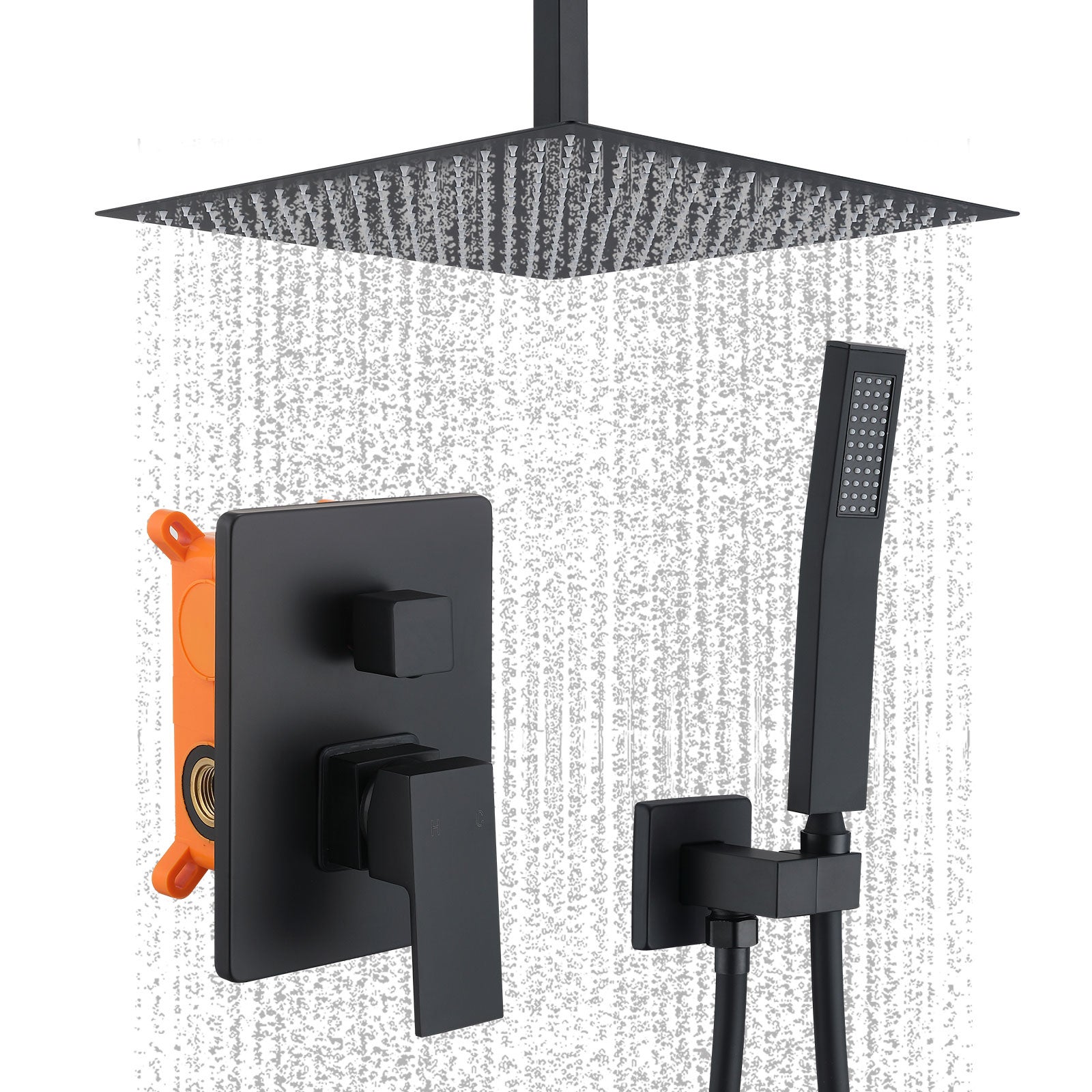 Colonne de Douche Encastrée Ensemble de Douche Mécanique avec Grande ...