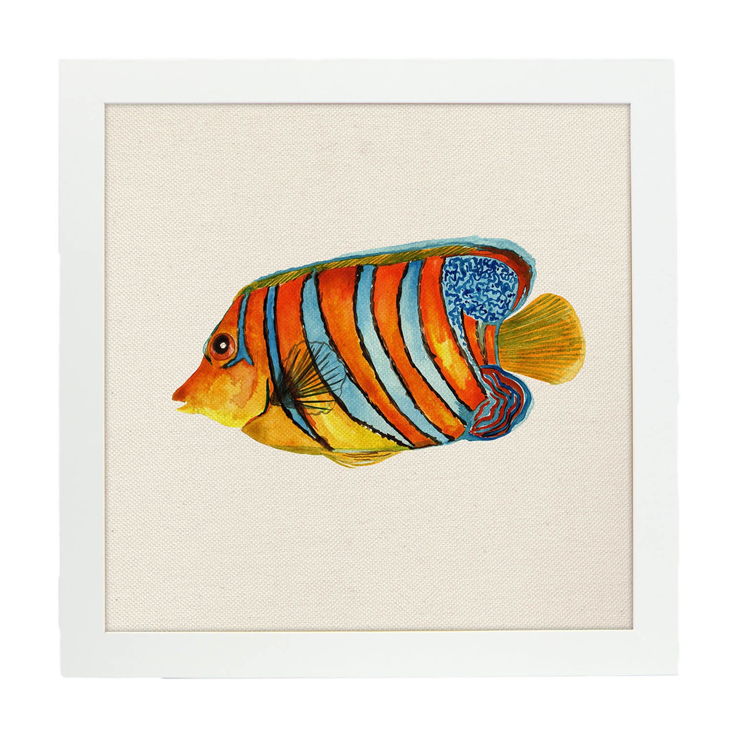 Carré Avec Des Dessins De Poisson. Fiche De Poisson Solitaire ...