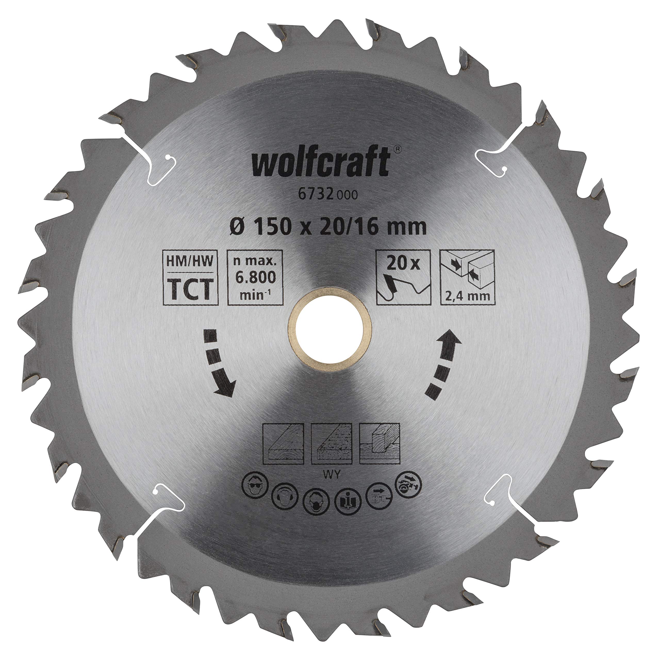 WOLFCRAFT 6738000 - Disco de sierra circular HM 20 dient. serie marron ...