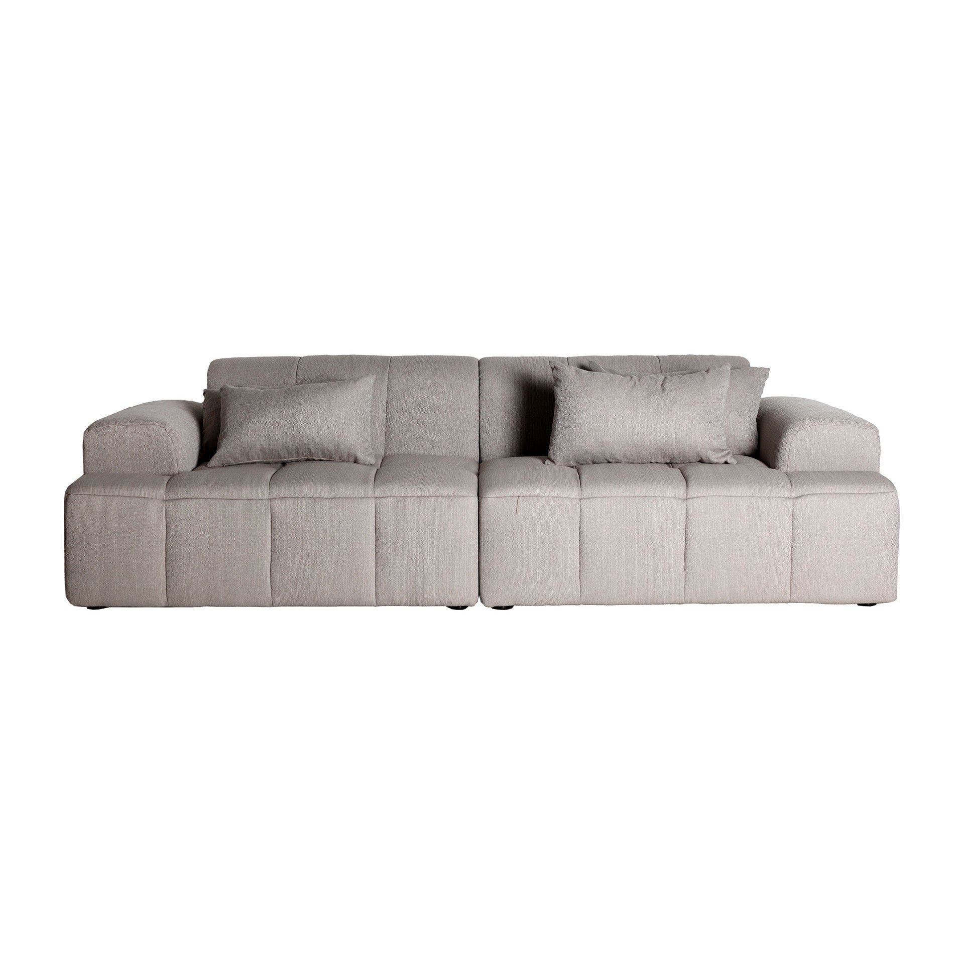 Sofa en lin gris 244x100x70 cm | Leroy Merlin