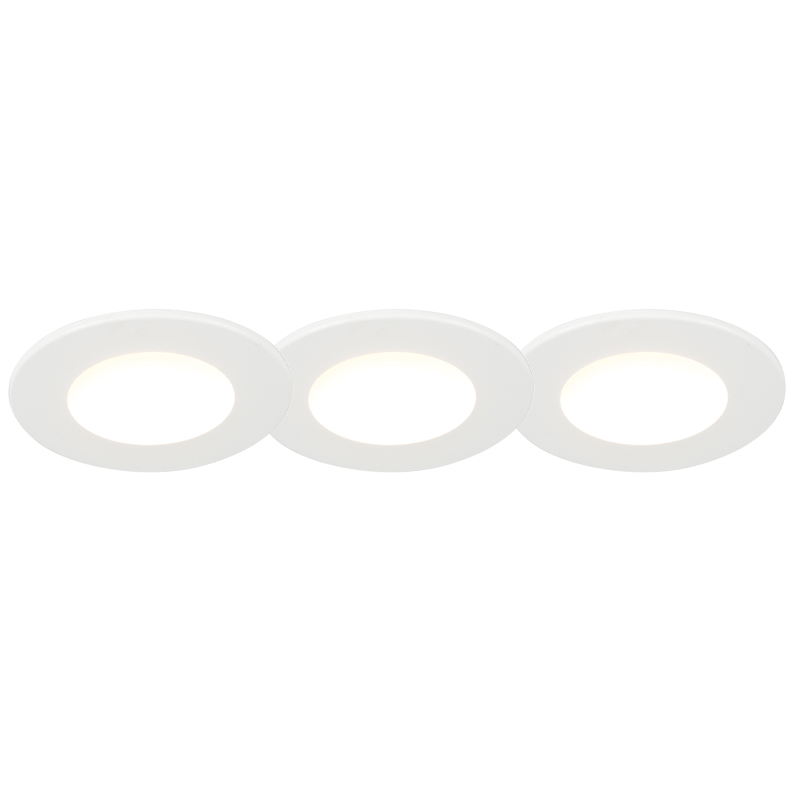 Set de 3 focos empotrables blancos con LED 3000K 4W IP65 - Blanca ...