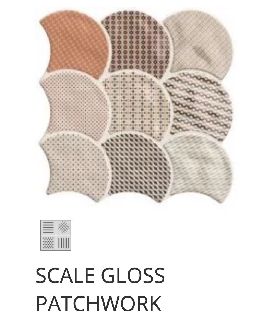 Carrelage Écaille de Poisson SCALE 30,7x30,7 Scale Gloss Patchwork | Leroy Merlin