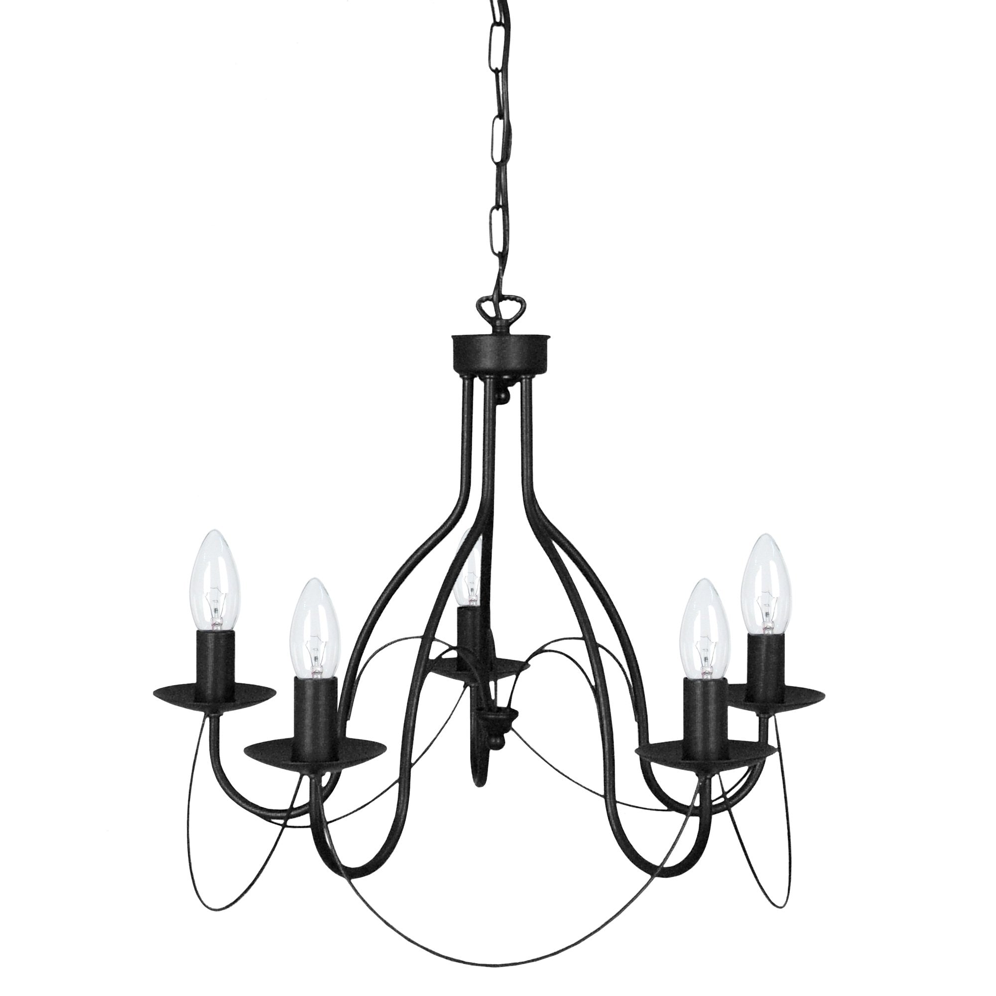 Lustre TOSEL PROVENÇALE ampoule déco noir D 70 x H 90 cm | Leroy Merlin