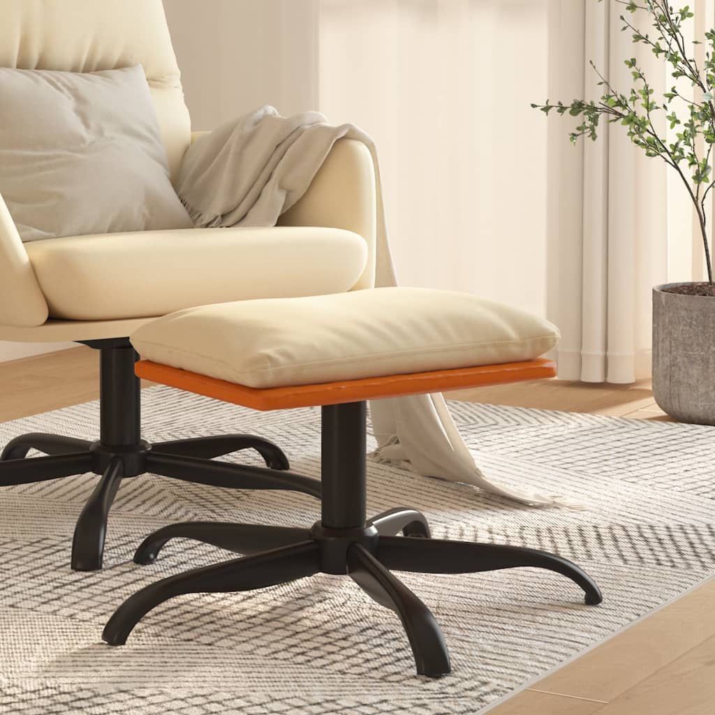 Repose-pied Crème 60x60x36 cm Tissu et similicuir | Leroy Merlin