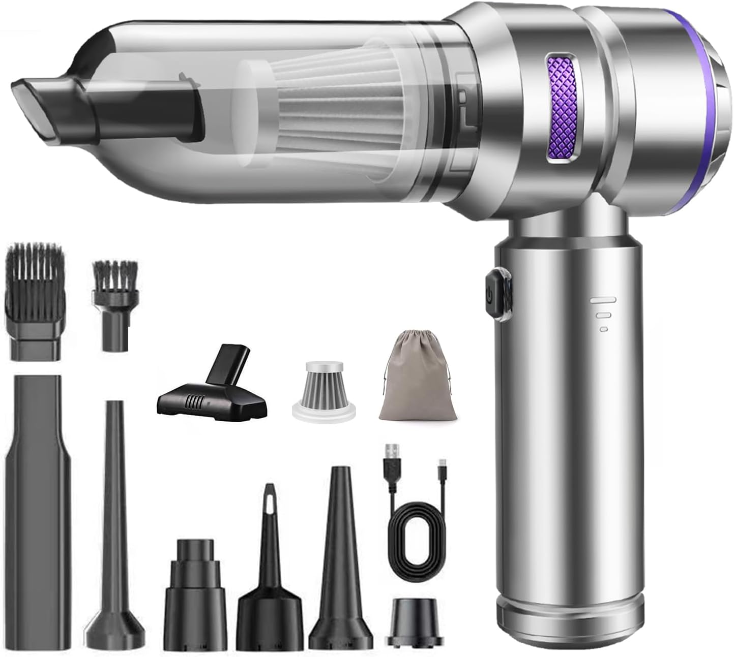 Aspirateur Main 4-en-1 16000PA Sans Fil - Moteur Sans Balais, 6000mAh ...