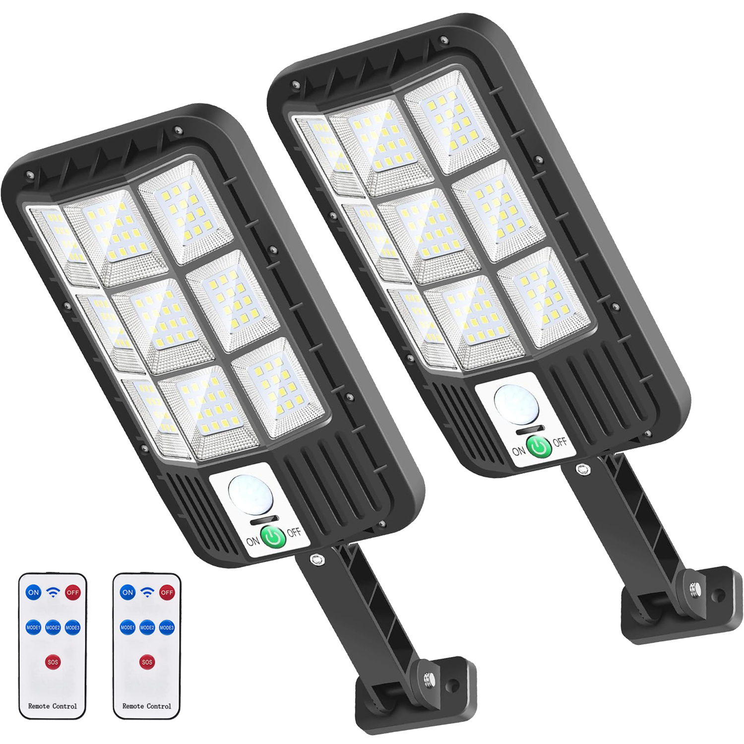 Lampes solaires d'extérieur à 108led, 6500K, avec capteur de mouvement, du crépuscule à l'aube ...