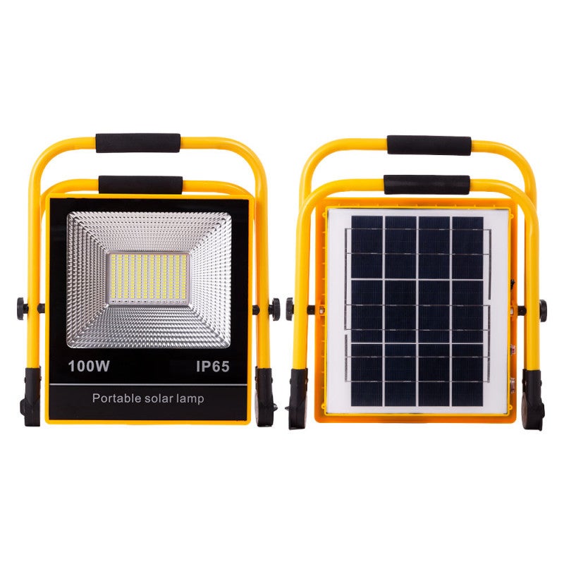 Proyector LED Solar 100W 6500K Panel: 6V/12W Batería: 3,2V/18000MaH ...