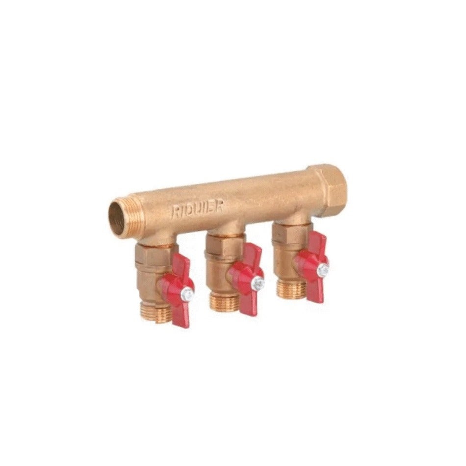 Collecteur modulaire sanitaire avec vanne - 3 départs - Entrée M20x27 ...