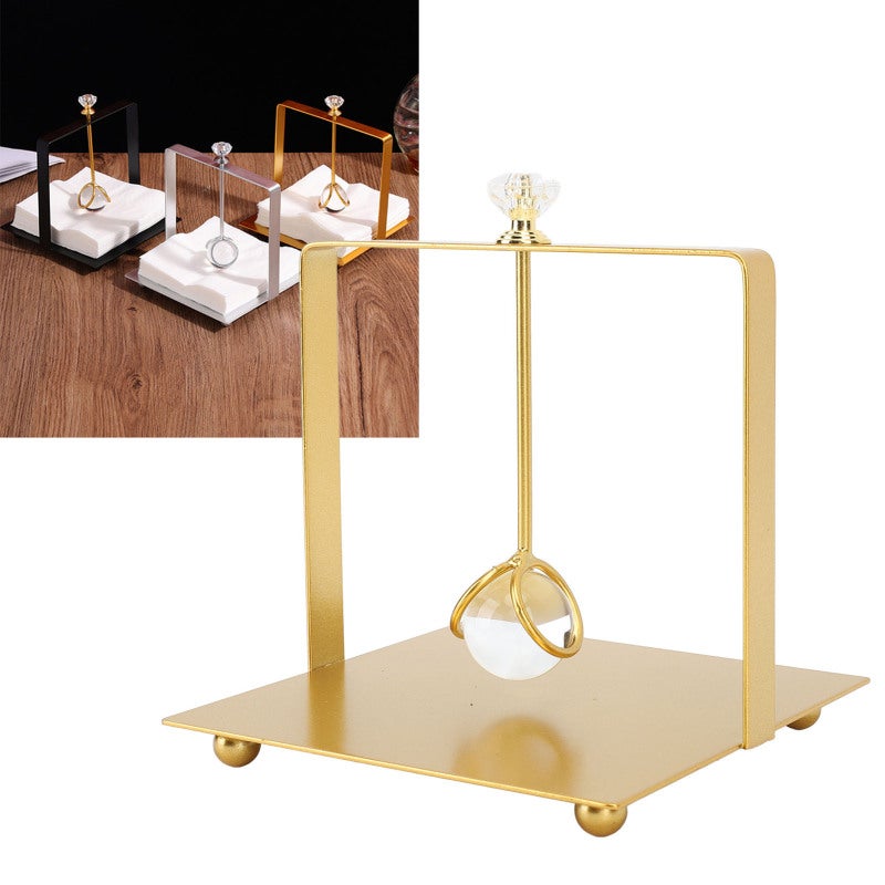 Socle porte-serviettes en métal luxueux, ornement carré doré pour ...