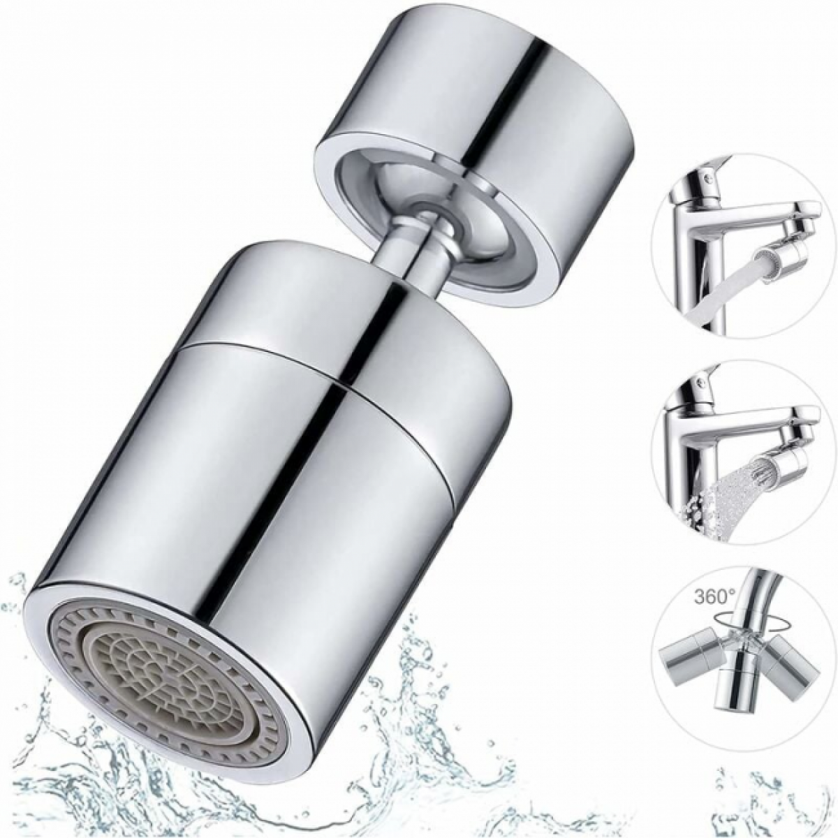 Embout Robinet Cuisine, 360 Degrés De Rotation Double Mode Aérateur De ...