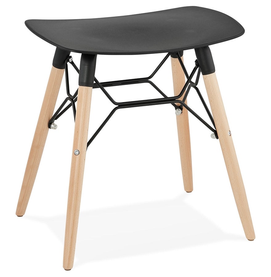 Tabouret bas design 'ALADIN' noir style scandinave | Leroy Merlin