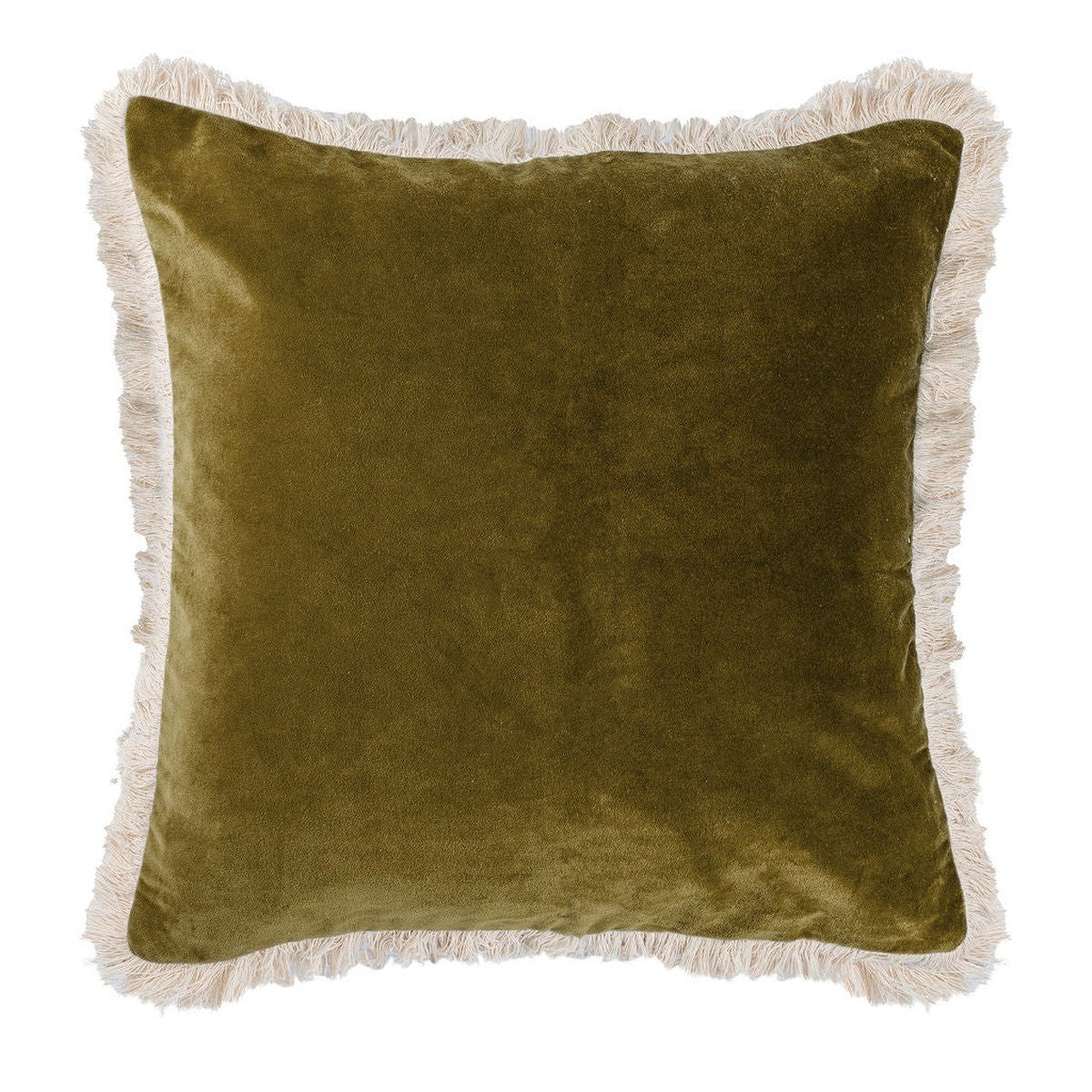 Coussin 50x50 velours de coton vert coriandre | Leroy Merlin