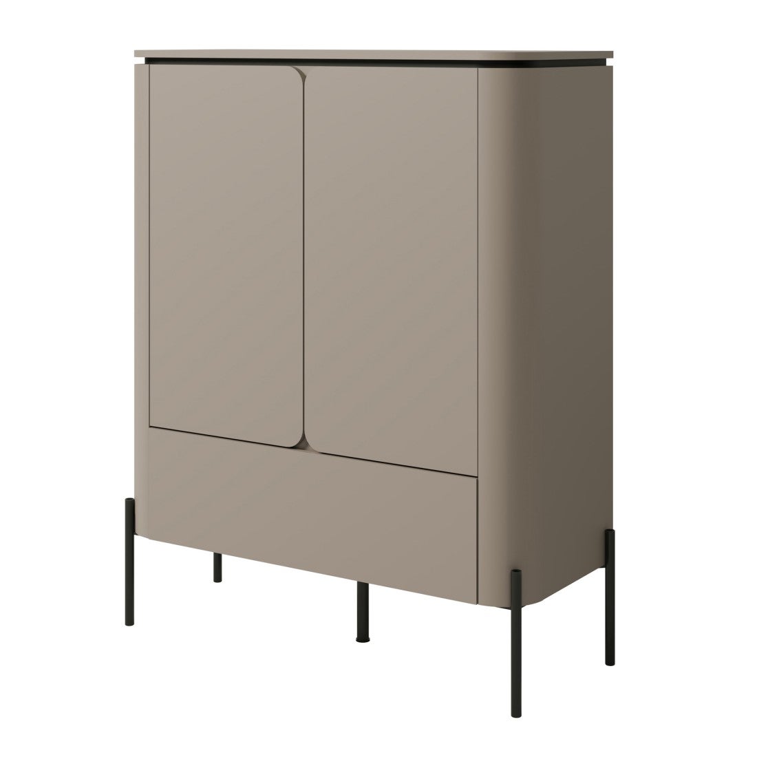 Buffet alto BELLA 2 porte 1 cassetto - Finitura Congo opaca - Piedi in ...
