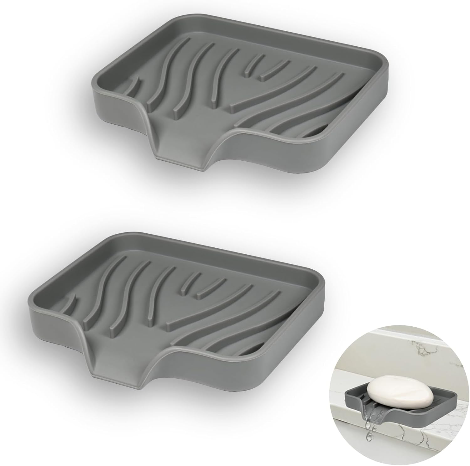 2 jaboneras de silicona, jaboneras de baño, jaboneras con desagüe ...