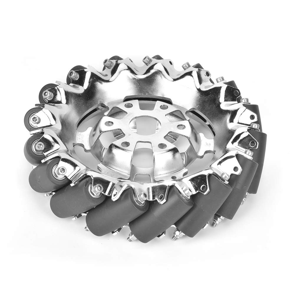 Roue Mecanum en métal droite de 6 pouces avec 16 rouleaux en caoutchouc ...